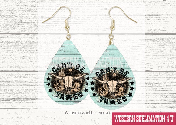 Western Earring Png Southern Earring Template Teardrop - Etsy