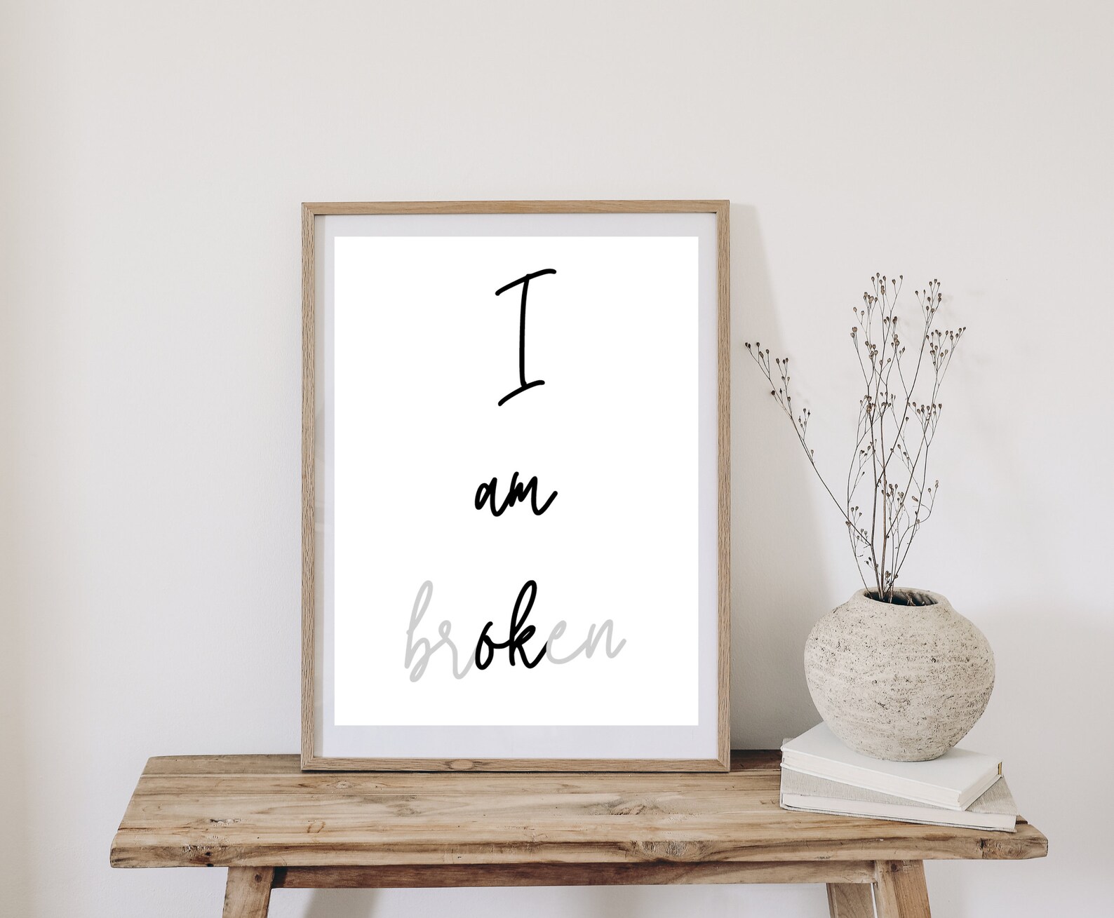 I Am Ok/broken Printable Word Art Inspirational Digital Sayings - Etsy