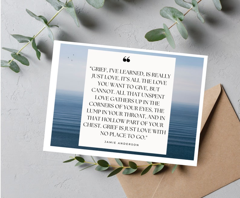 Printable Sympathy Greeting Card, Instant Download 5"x7" Card, Grief ...