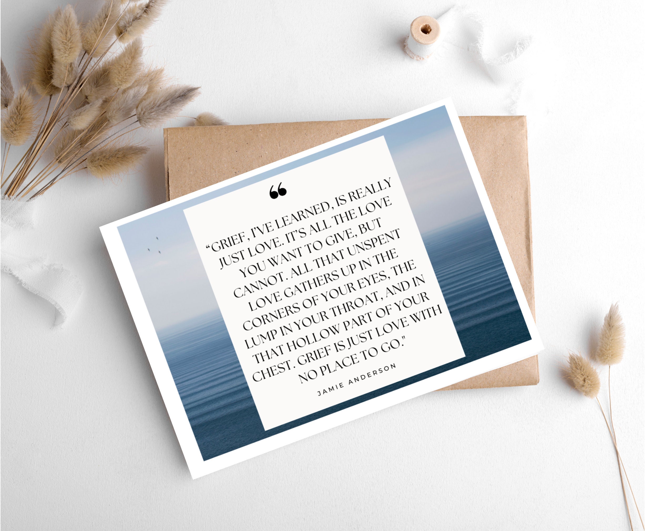 Printable Sympathy Greeting Card, Instant Download 5"x7" Card, Grief ...