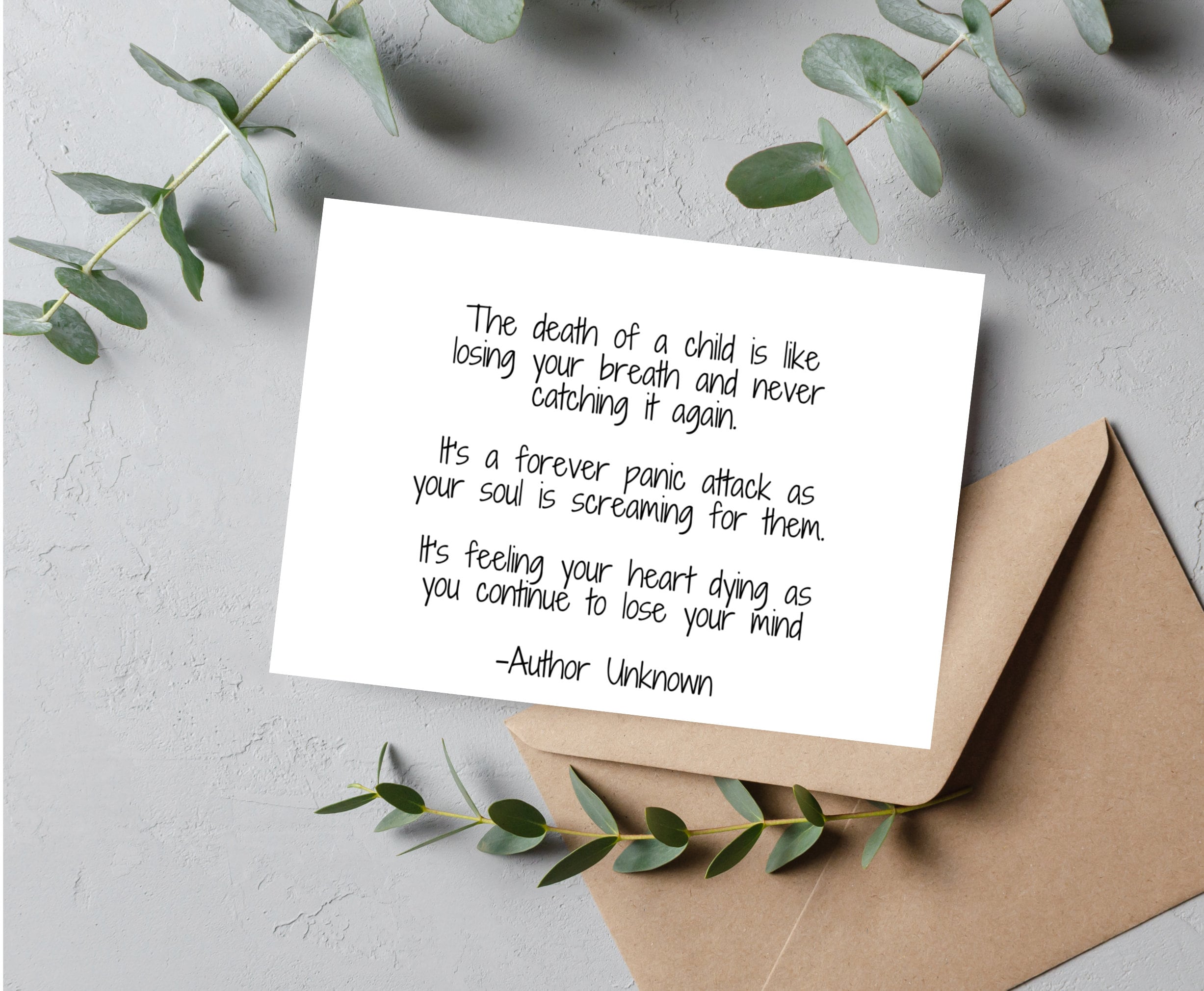Sympathy Printable Greeting Card, Instant Download 5"x7" Card, Grief ...