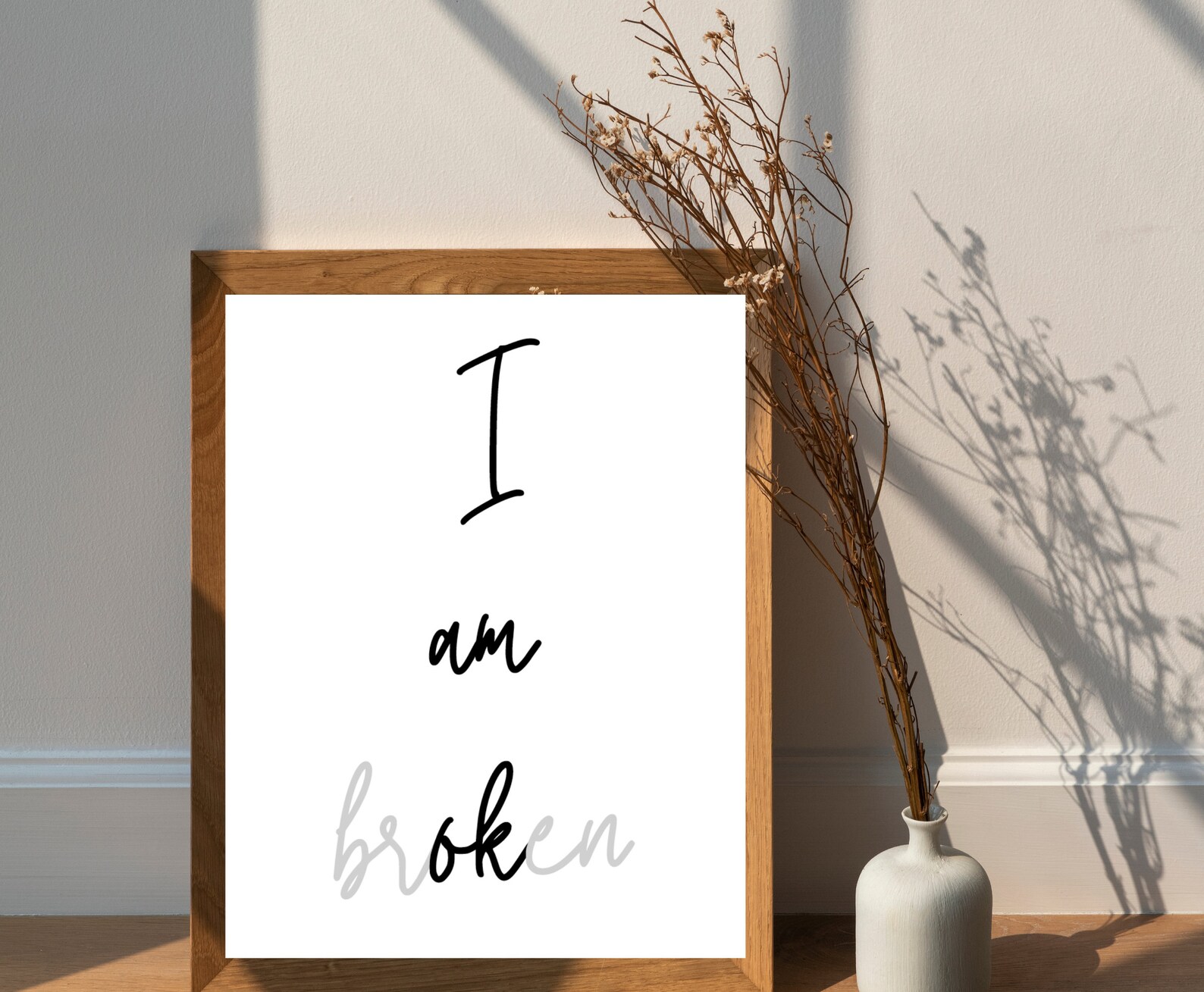 I Am Ok/broken Printable Word Art Inspirational Digital Sayings - Etsy