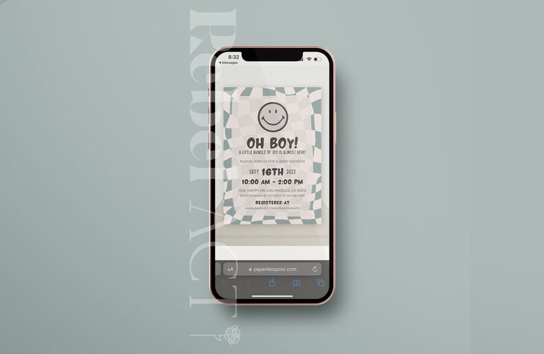 Printable and Electronic Editable Smiley Face Invitation for Boy ...