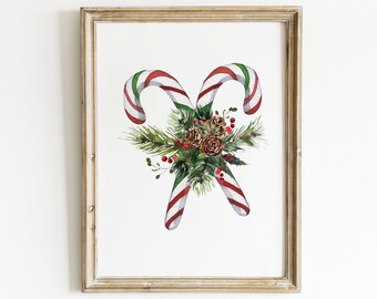 Candy Cane Printable Wall Art - Etsy