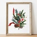 Christmas Holly Print, Holly Berry Leaves Print, Christmas Bouquet ...