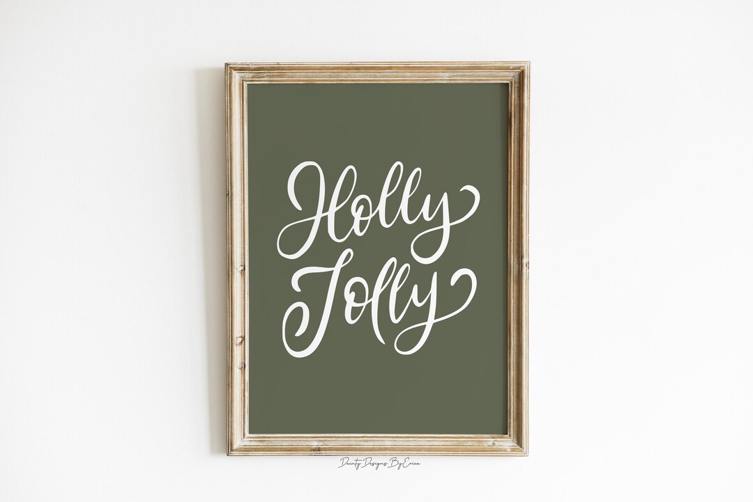 Holly Jolly Print, Printable Holiday Sign, Holiday Decor, Christmas ...