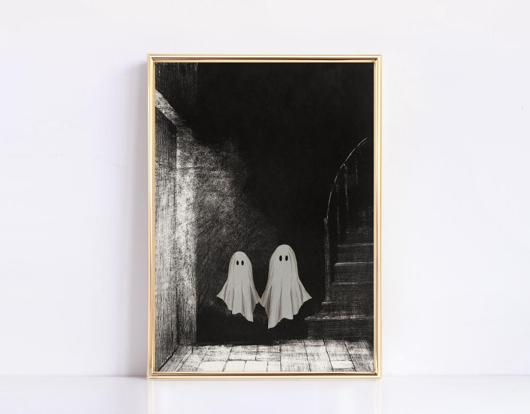 Ghosts Print, Haunted House Print, Halloween Poster, Halloween Digital Art, Spooky Wall Art ...