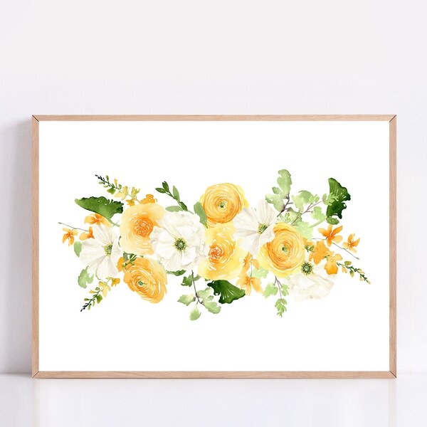 Yellow Flowers Print - Etsy