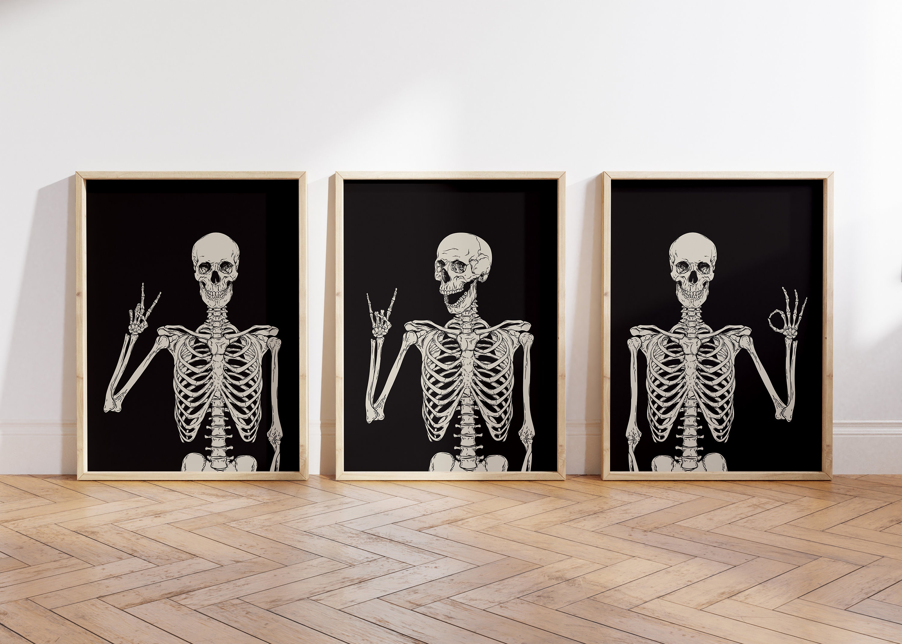 Skeleton Wall Art Skeleton Prints Halloween Skeleton Prints - Etsy