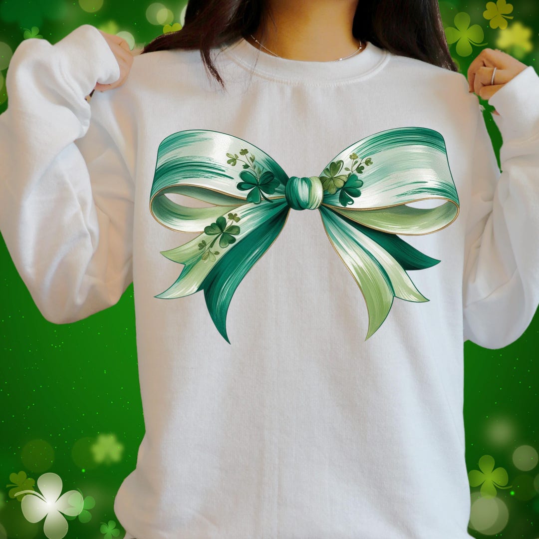 Shamrock Coquette Bow - Shamrock Bow PNG Design, St. Patrick’s Day Bow ...