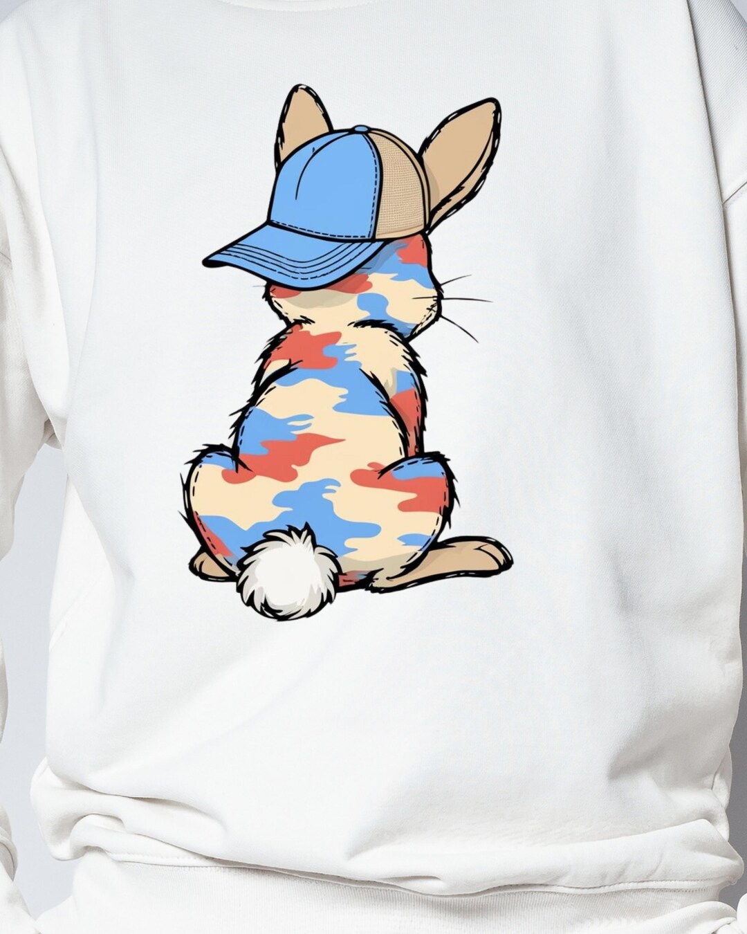 Camouflage Bunny PNG: Back View Rabbit With Hat (digital Download) - Etsy