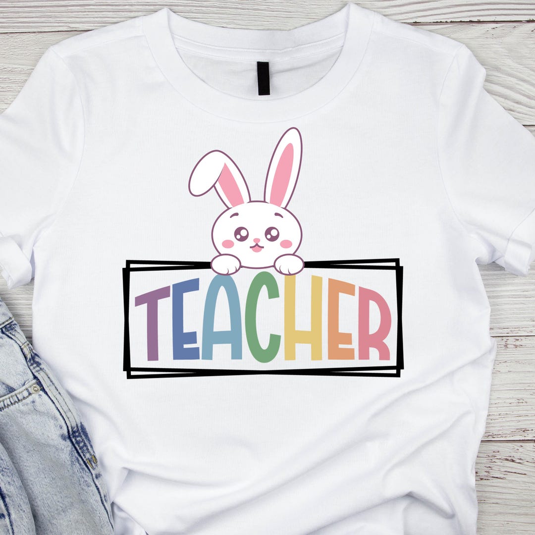 Teacher Bunny Svg/png | Cute Teacher Easter Bunny Svg/png Design ...