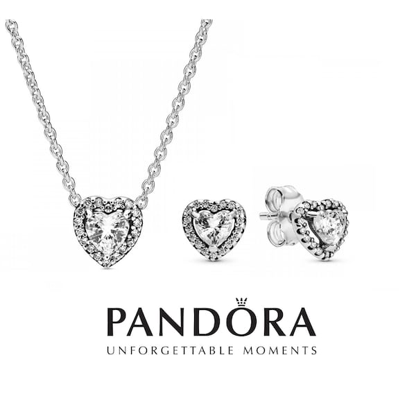 Pandora Silver Elevated Heart Necklace - Etsy
