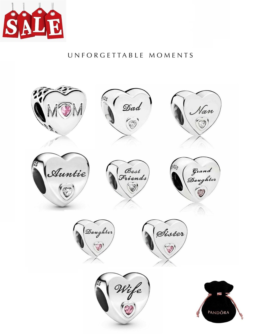 NEW Pandora Sterling Silver Family Love Mum Sister Daughter Mum Wife ...