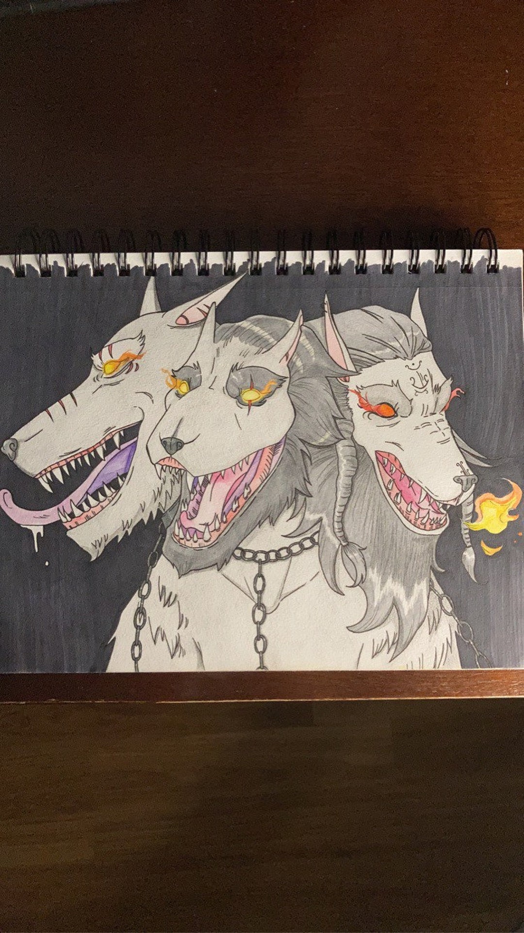 Cerberus- Original 7in X 10in (frame Included) - Etsy
