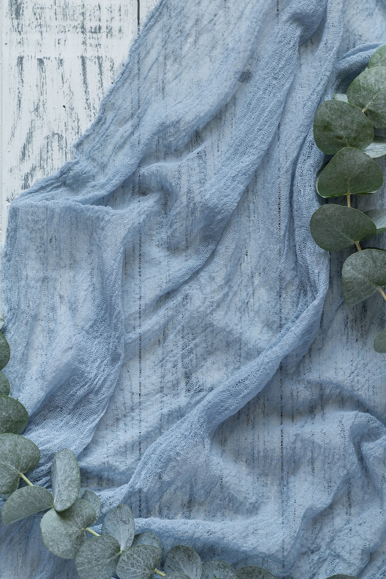 Dusty Blue Cheesecloth Table Runner for Wedding Dusty Blue - Etsy UK