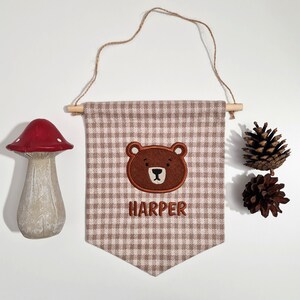 Teddy Bear Nursery Wall Decor, Personalised Name Banner for Baby's Room ...