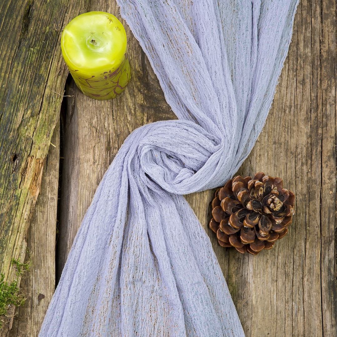 Blue Gray Gauze Table Runner, Wedding Table Runner, Cheesecloth Table ...