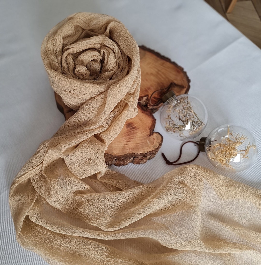 Camel Cotton Gauze Table Runner – Rustic Wedding Decor & Boho ...
