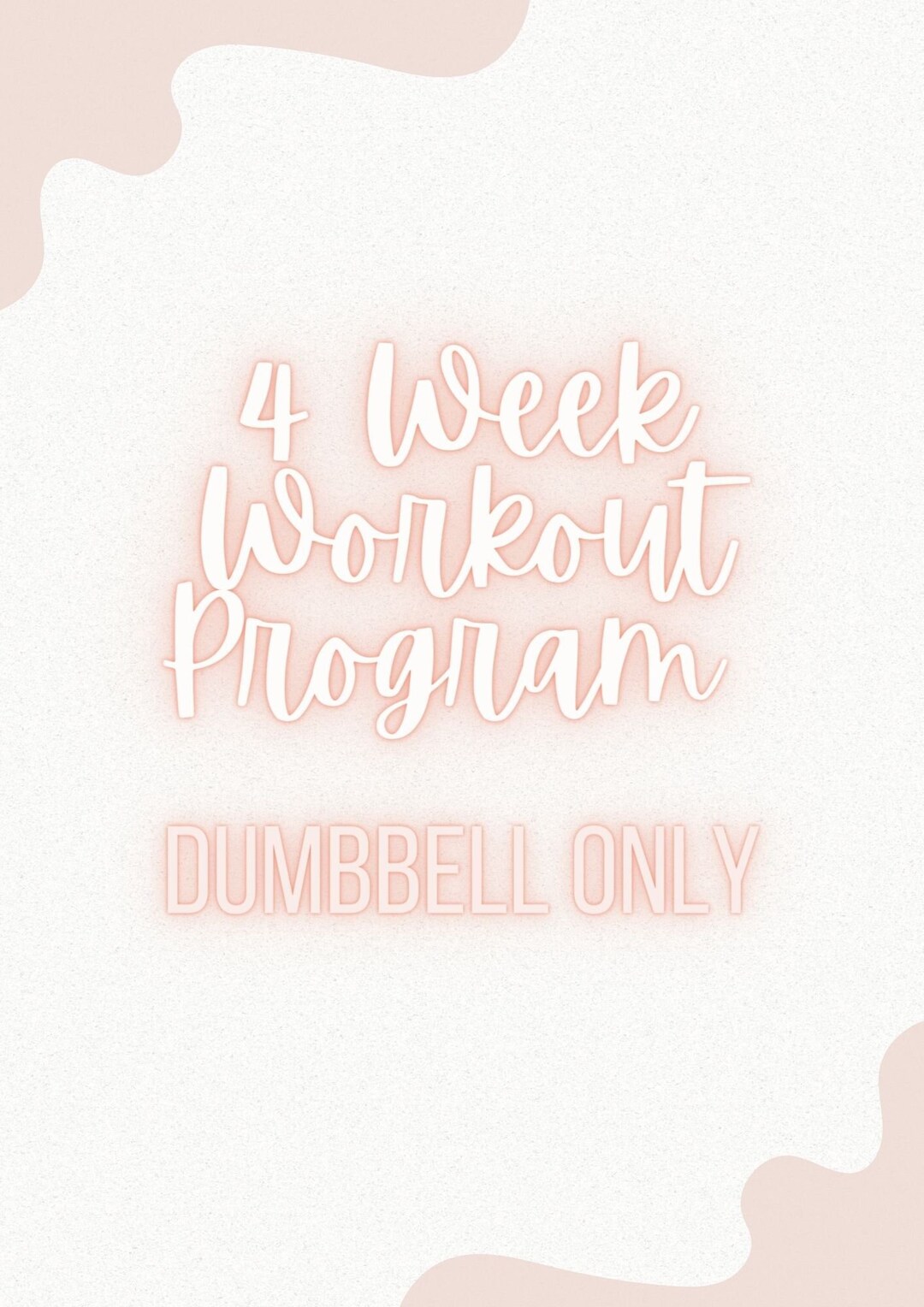 4 Week Beginner Workout Program - Dumbbell & Body Weight ONLY - Etsy