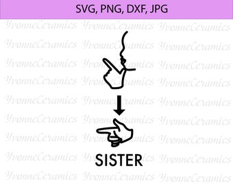 Custom SVG File W/ 1 Sign Language Friend Sign & Name Svg Cut - Etsy