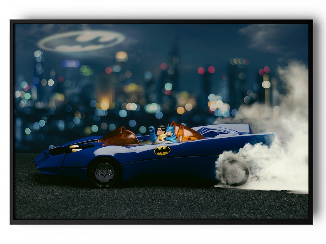 Fine Art Print Batman batmobile Burnout Superhero Print Fine Art ...
