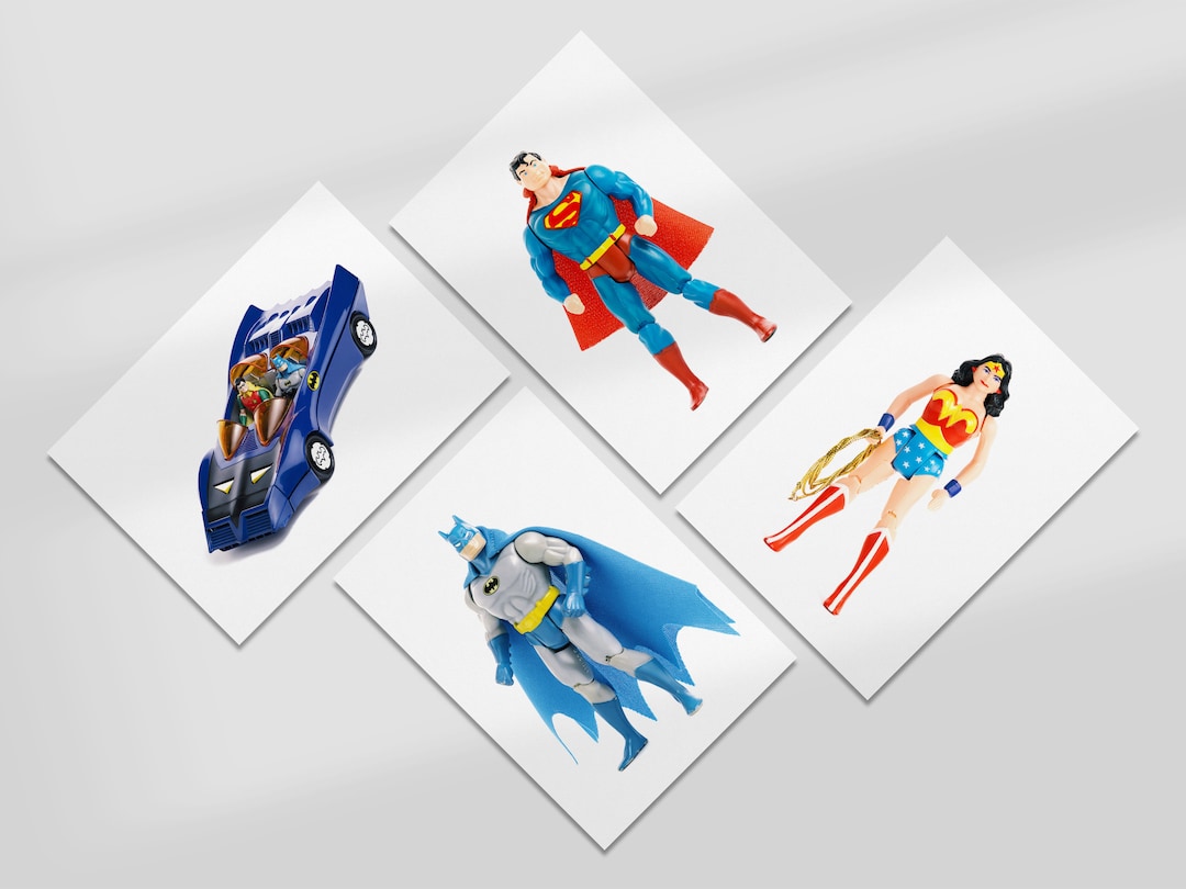Postcards - Vintage DC Superheroes - Set of 4 Postcards - Superhero ...