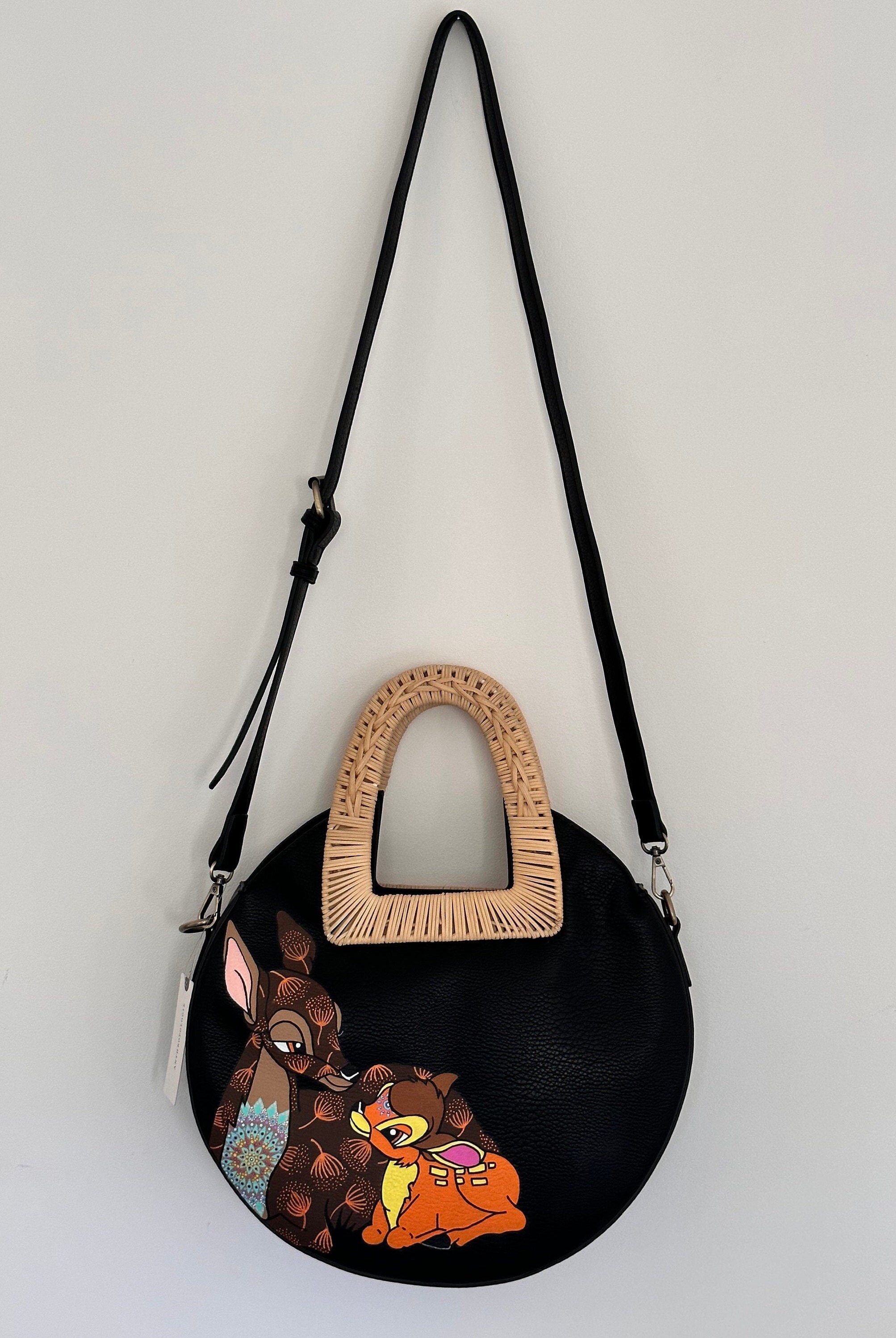 Bambi & Mommy Purse - Hand Painted Custom Designer Anthropology Bag - Etsy