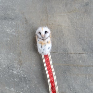 Needle Felted Wool Barn Owl 3d Bookmark Custom Handmade Bookworm Gift ...