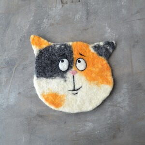 Felted Wool Funny Cat Coasters Handmade Custom Drink Coster Custom ...