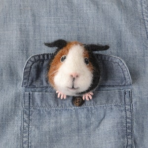 Custom Cute Guinea Pig Portrait Pin From Photo Handmade Needle Felted ...