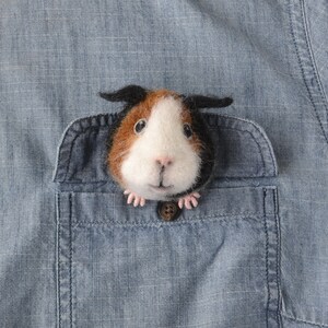 Custom Cute Guinea Pig Portrait Pin From Photo Handmade Needle Felted ...