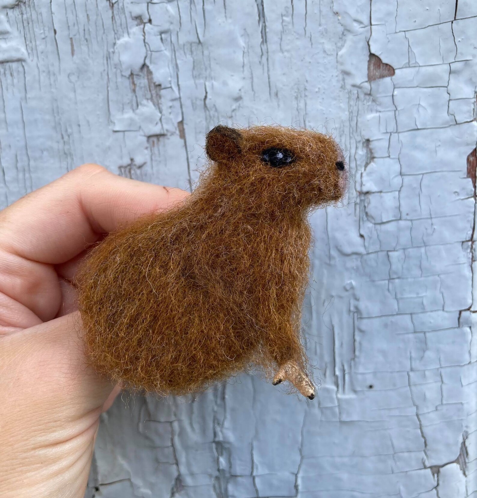 Realistic Capybara Pin Needle Felted Capybara Replica Brooch for Women ...