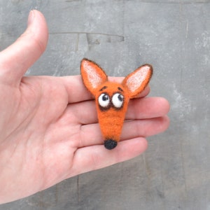 Funny Red Fox Brooch for Girl Needle Felted Wool Animal Pin for Women ...