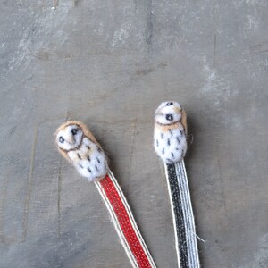 Needle Felted Wool Barn Owl 3d Bookmark Custom Handmade Bookworm Gift ...