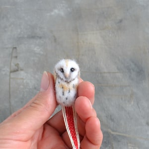 Needle Felted Wool Barn Owl 3d Bookmark Custom Handmade Bookworm Gift ...