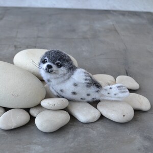 Seal Animal Brooch for Women Needle Felted Wool Replica Pin Wool ...