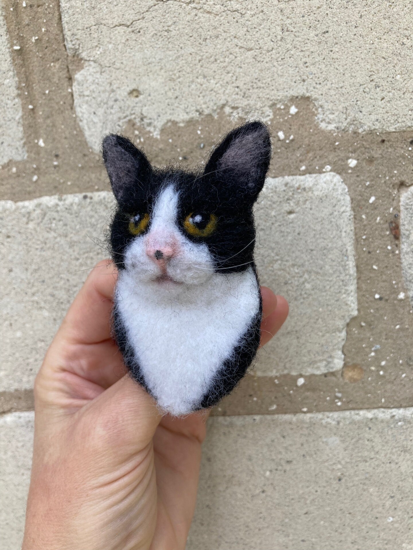 Custom Cat Portrait Pin From Photo Handmade Needle Felted Wool - Etsy