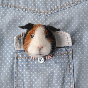 Custom Cute Guinea Pig Portrait Pin From Photo Handmade Needle Felted ...