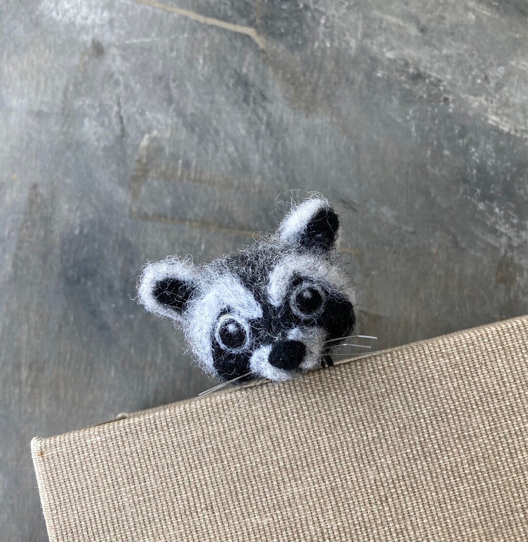 Needle Felted Wool Raccoon 3d Bookmark Handmade Bookworm Gift for ...