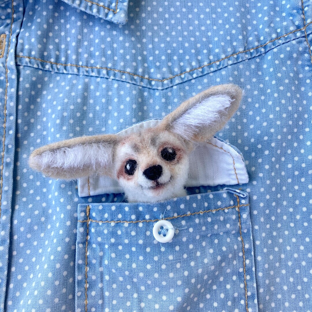 Handmade Fennec Fox Animal Brooch for Women Cute Handmade Needle Felted ...
