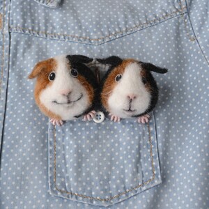Custom Smiling Guinea Pig Portrait Pin From Photo Handmade Needle ...