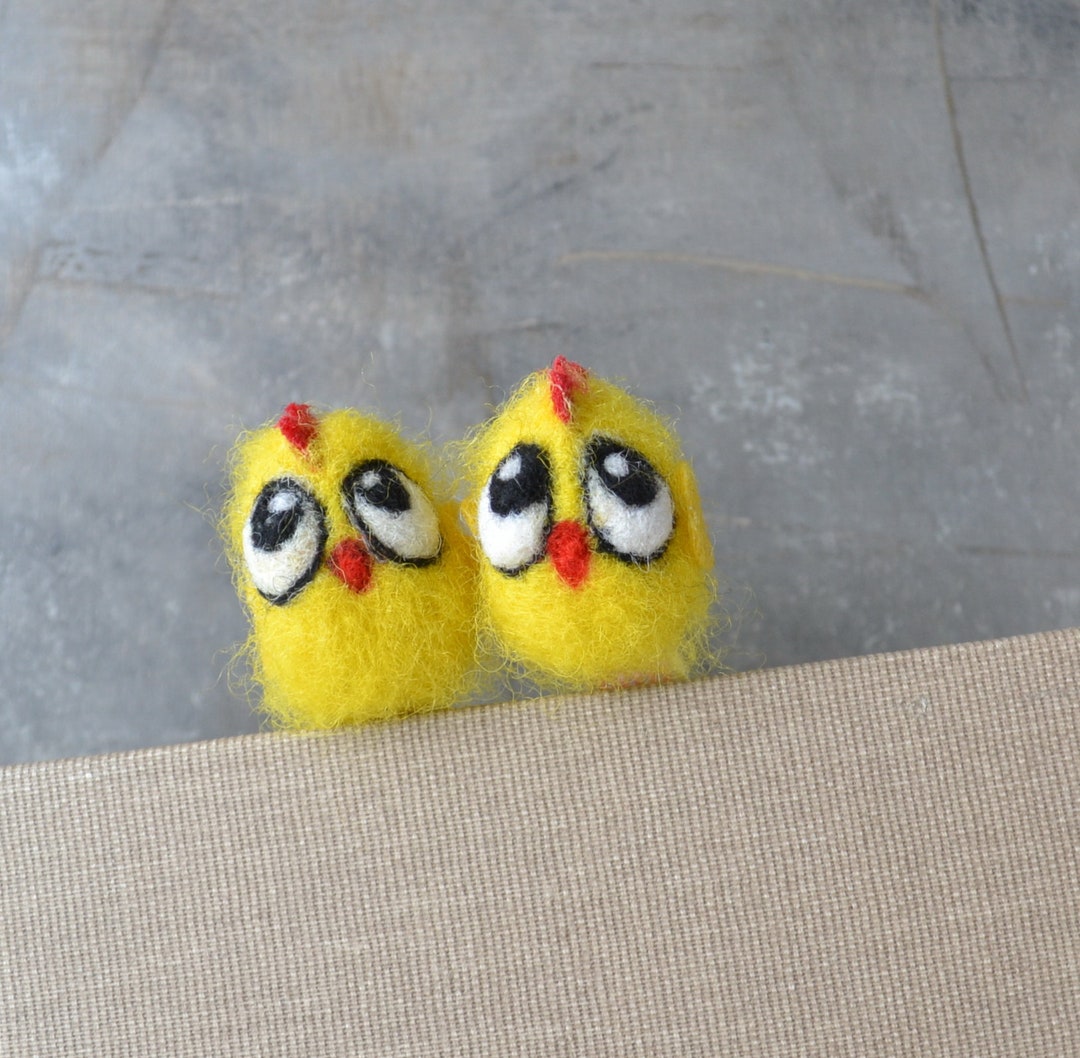 Handmade Cute Chick 3d Bookmark Needle Felted Yellow Chick Book Lover ...