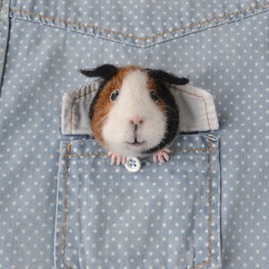 Custom Cute Guinea Pig Portrait Pin From Photo Handmade Needle Felted ...
