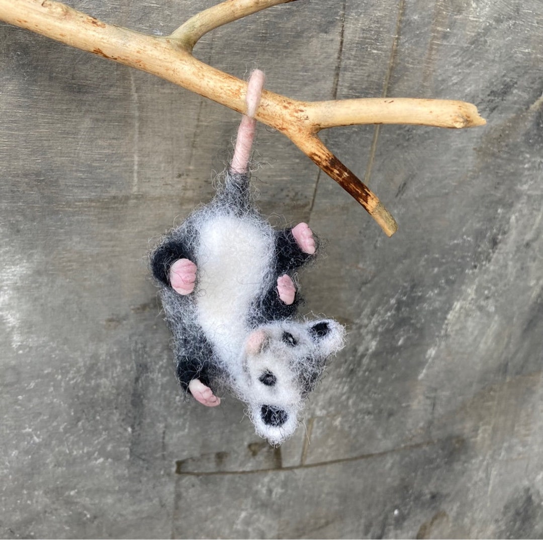 Miniature Dollhouse Opossum Figurine 1/12 Scale Needle Felted Realistic ...