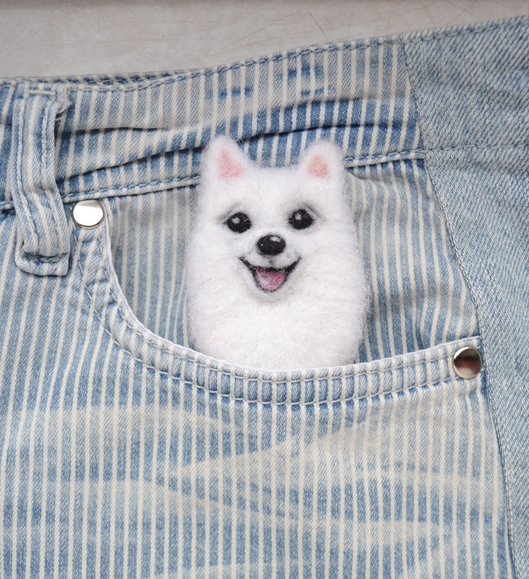 Custom White Samoyed Dog Portrait Pin From Photo of Your Pet Handmade ...