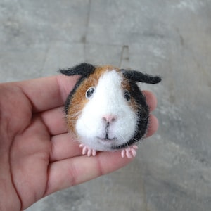 Custom Cute Guinea Pig Portrait Pin From Photo Handmade Needle Felted ...