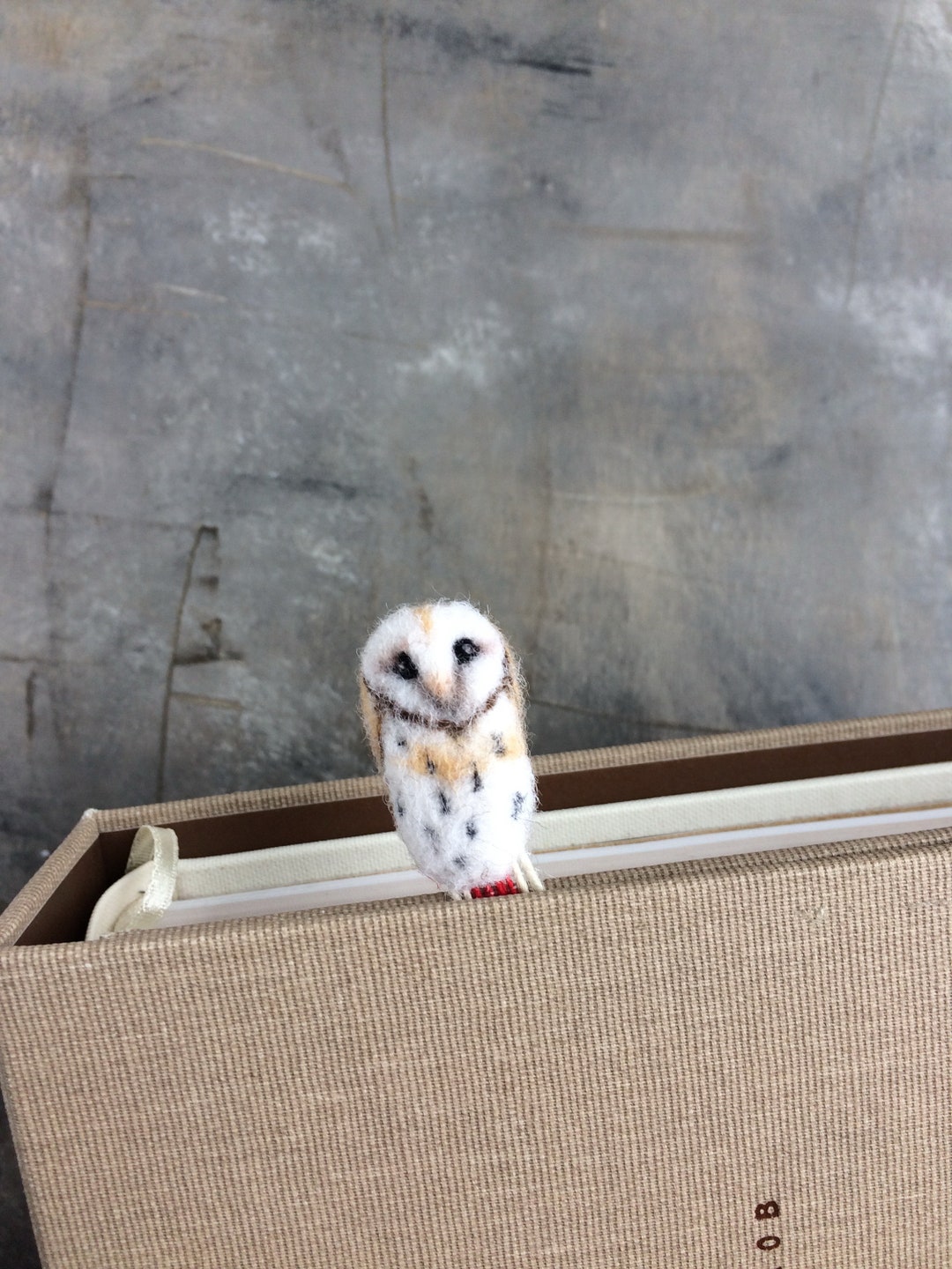 Needle Felted Wool Barn Owl 3d Bookmark Custom Handmade Bookworm Gift ...