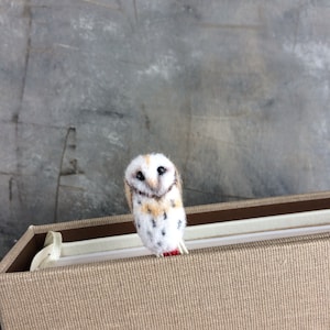 Needle Felted Wool Barn Owl 3d Bookmark Custom Handmade Bookworm Gift ...