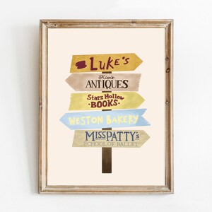 Stars Hollow Town Signs Wall Art Decor DIGITAL DOWNLOAD|| Cute Wall ...